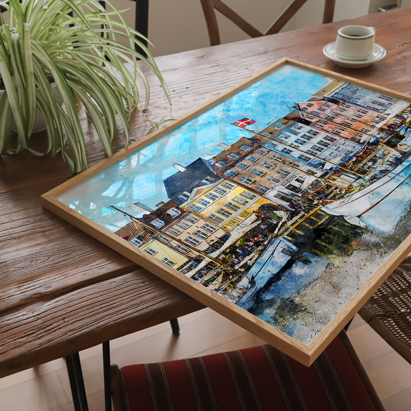 Nyhavn Plakat: En Skøn Ode til Dansk Kultur og Skønhed – Just Karikatur