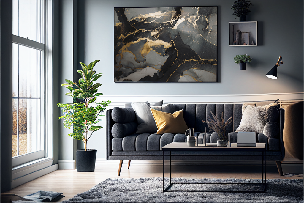 Sort Marble Plakater og Tryk på Lærred - Elegant Vægdekoration til Dit ...