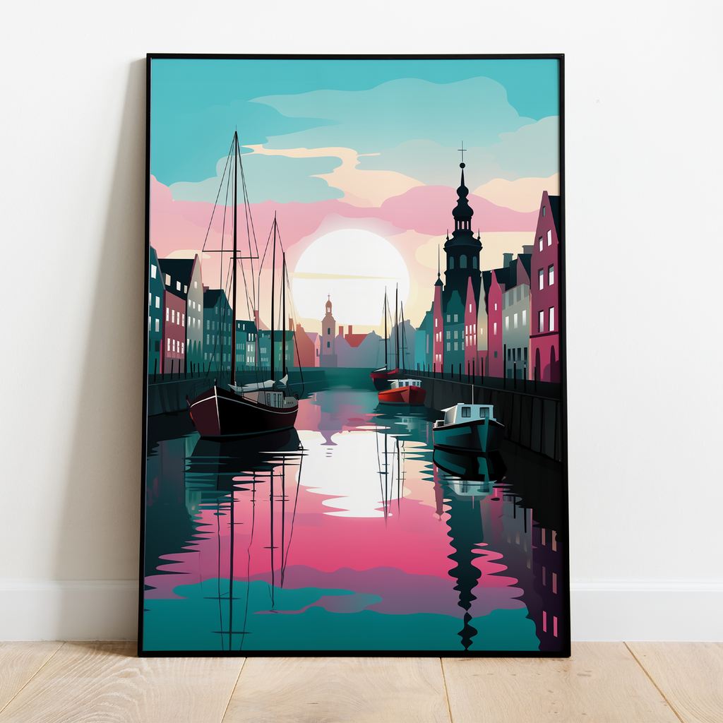 Unikke Plakater af Nyhavn i København - Skab Skønhed i Dit Rum – Just Karikatur