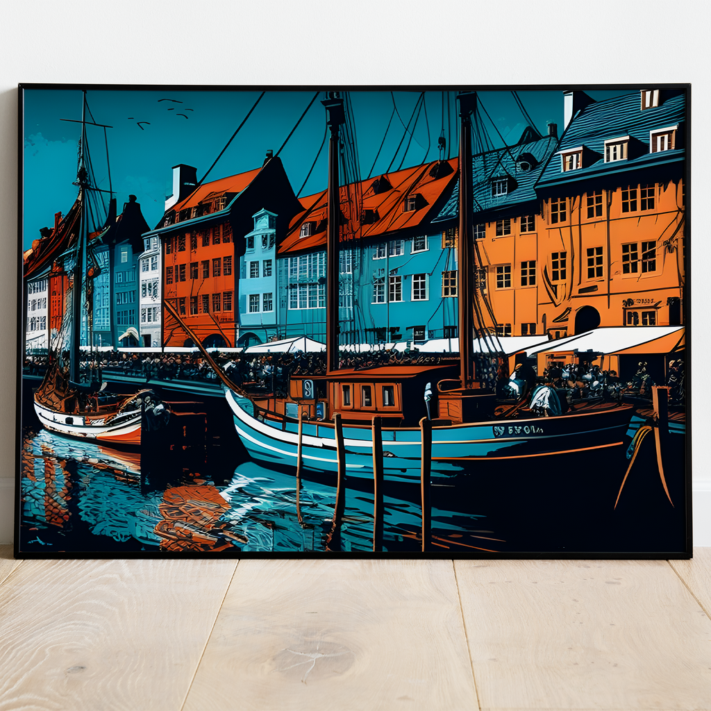 Nyhavn-plakat - Bring Københavns Charmerende Skønhed Ind i Dit Hjem – Just Karikatur