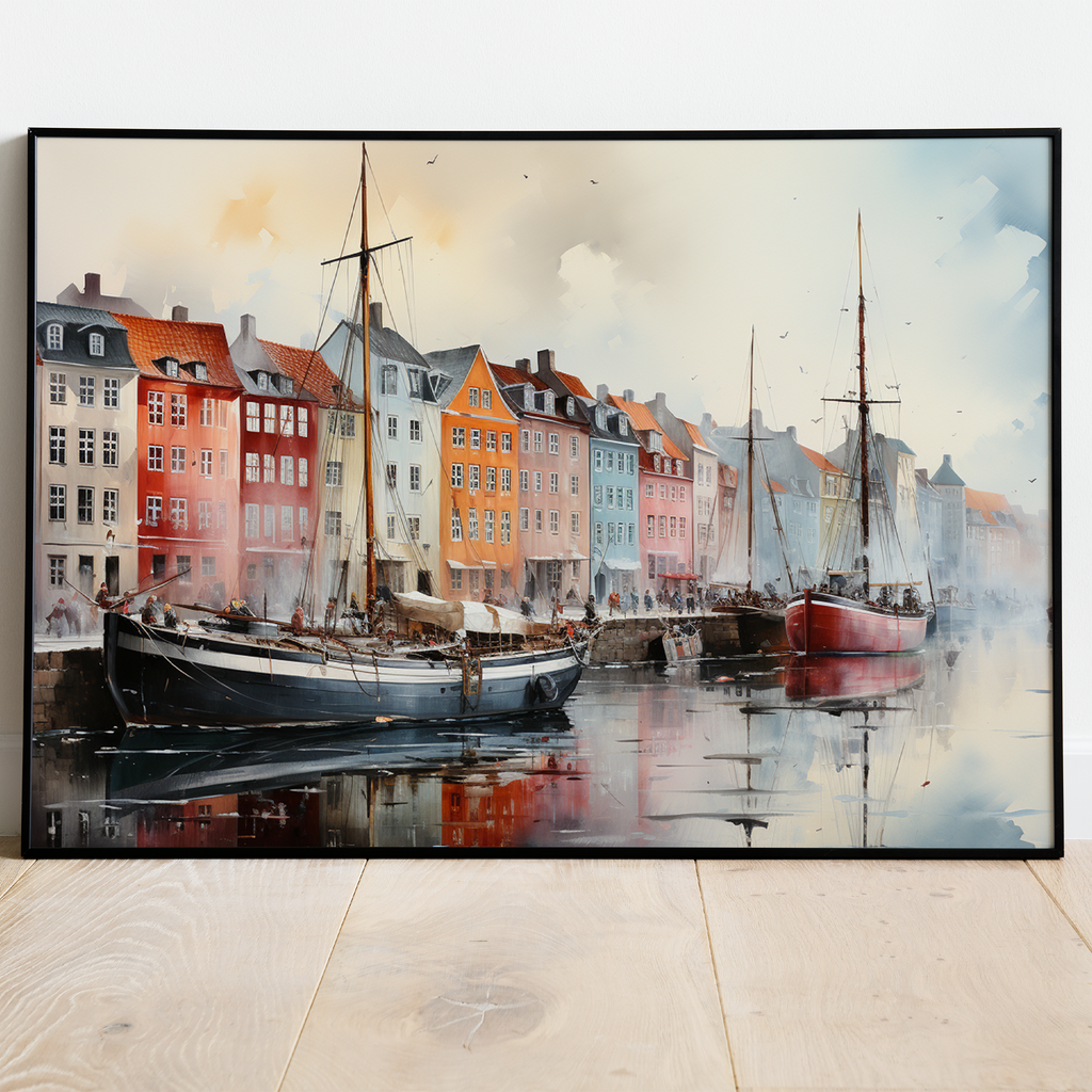 Nyhavn Plakat - Bring Københavns Magi ind i Dit Hjem – Just Karikatur